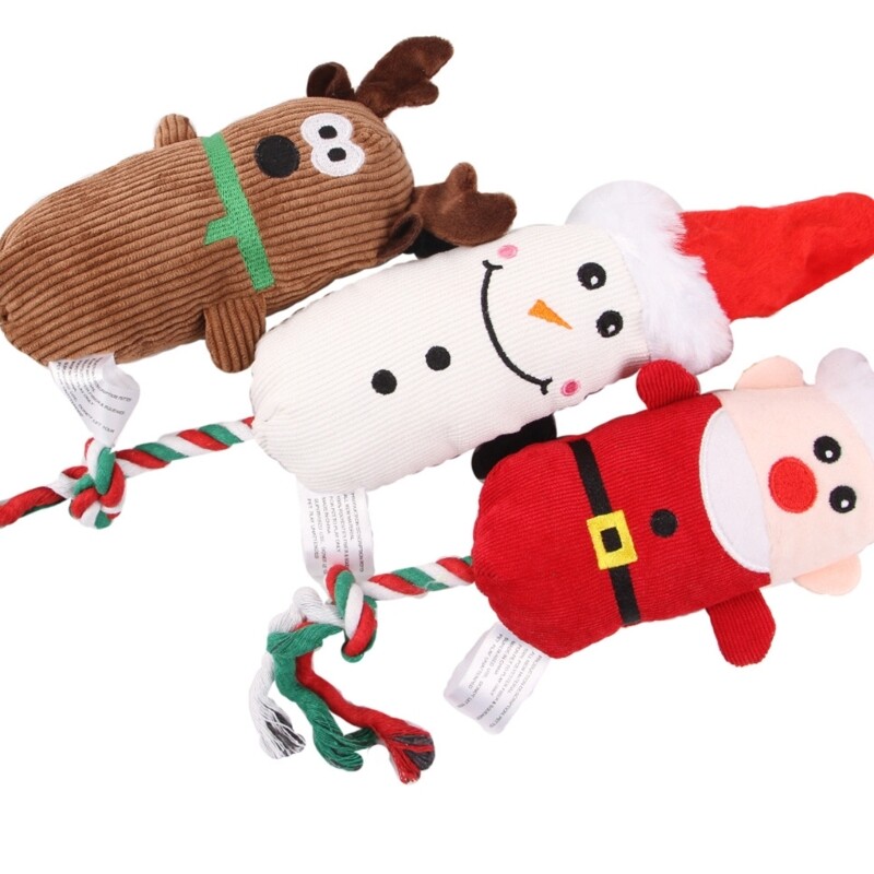 Dog Squeaky Toy Rope Plush Toy Christmas Gift for Small Dog | eBay