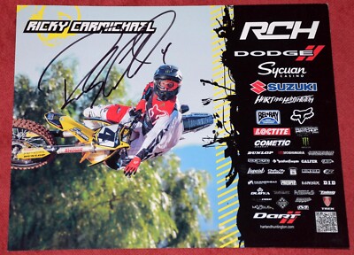 Ricky CARMICHAEL #4 Signed RCH SUZUKI 8x10" Promo Photo Card | eBay