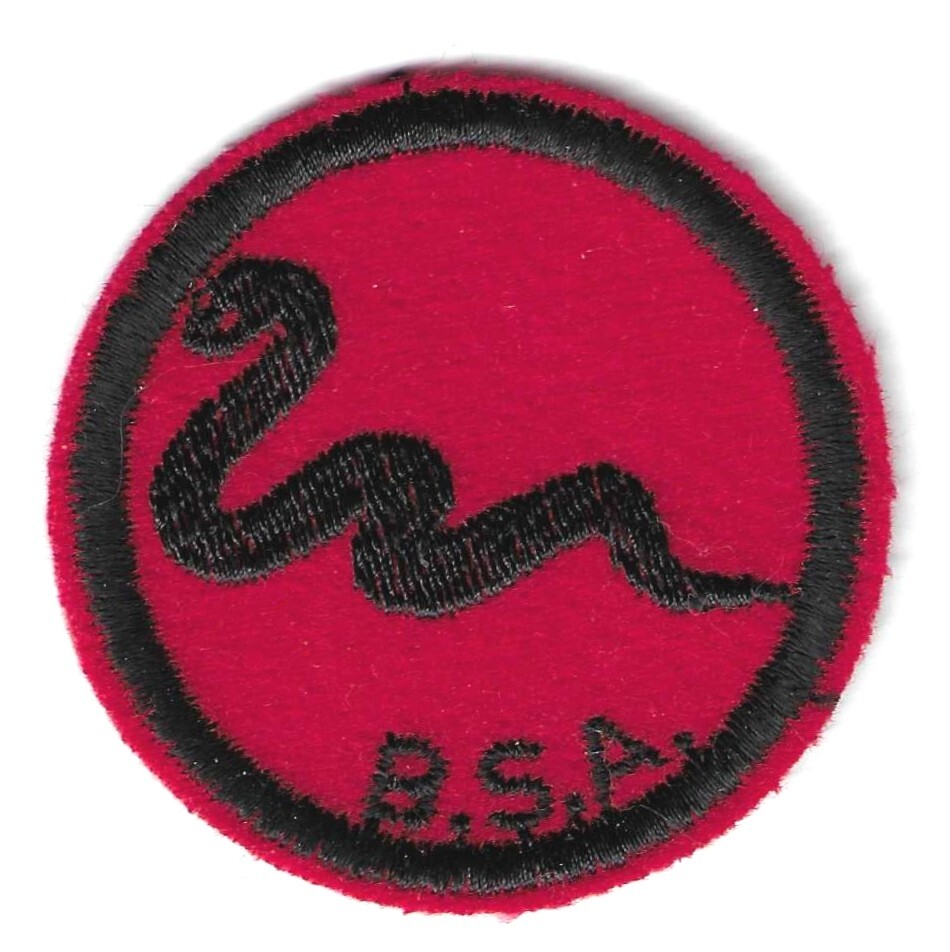 BSA MINT FELT RED-BLACK PATROL MEDALLION PATCH GAUZE BACKING ...