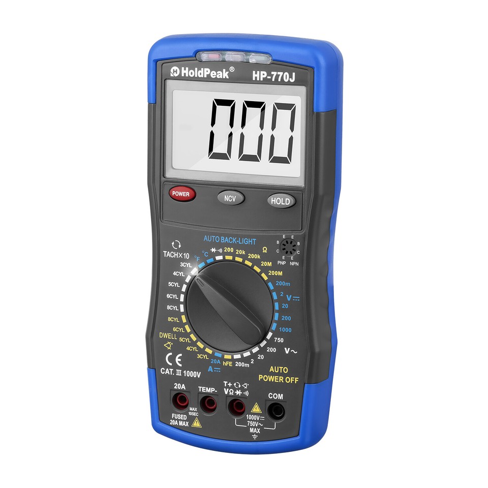 Digital Automotive DC/AC Multimeter Voltmeter Ohmmeter DWELL Tach RMP ...