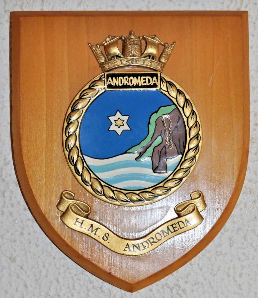 HMS Andromeda wall shield plaque crest Royal Navy RN | eBay