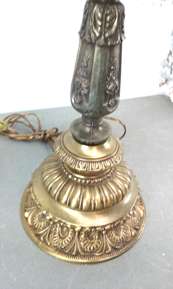 2 L&L Loevsky MCM Hollywood Regency Metal Table Lamps w 3 Swag Arms ...