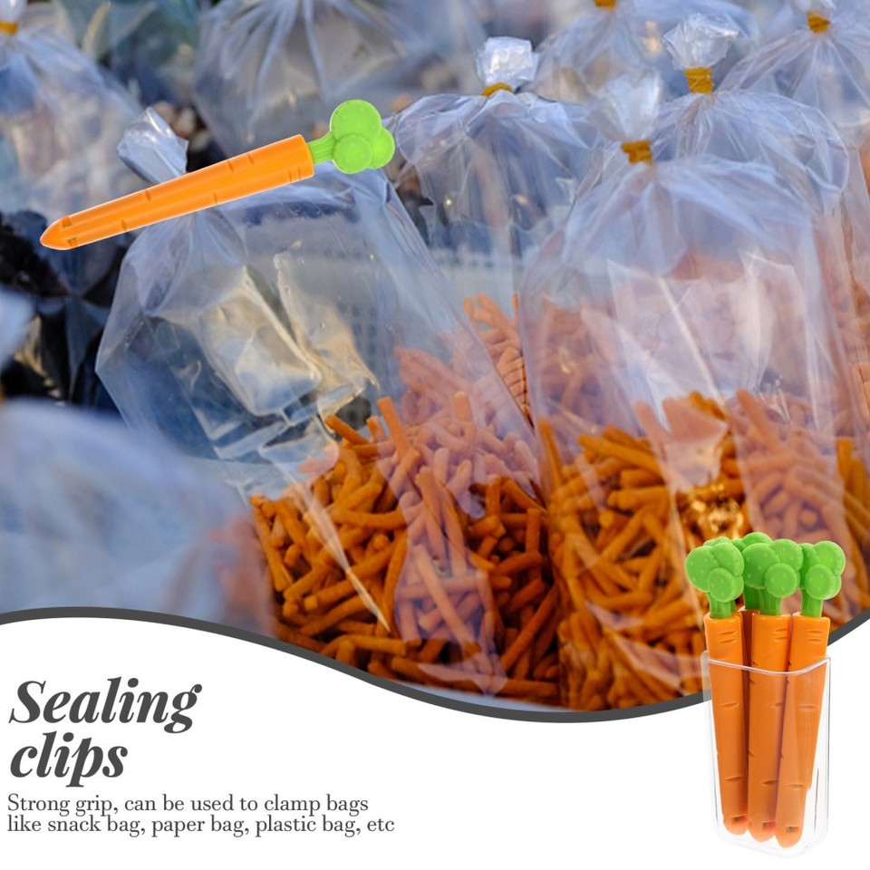 5 Sets Carrot Sealing Clips Food Bag Sealing Clamp Plastic Chip Clips ...