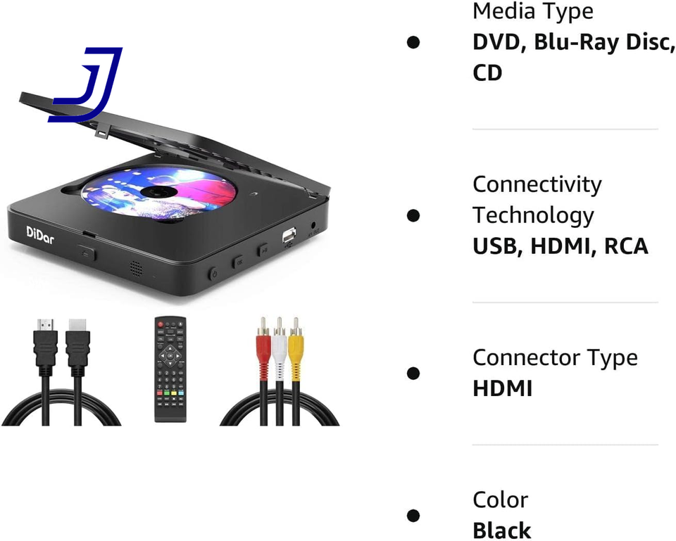 Super Mini Blu-Ray Disc Player for TV 1080P Blue-Ray HD DVD Player ...