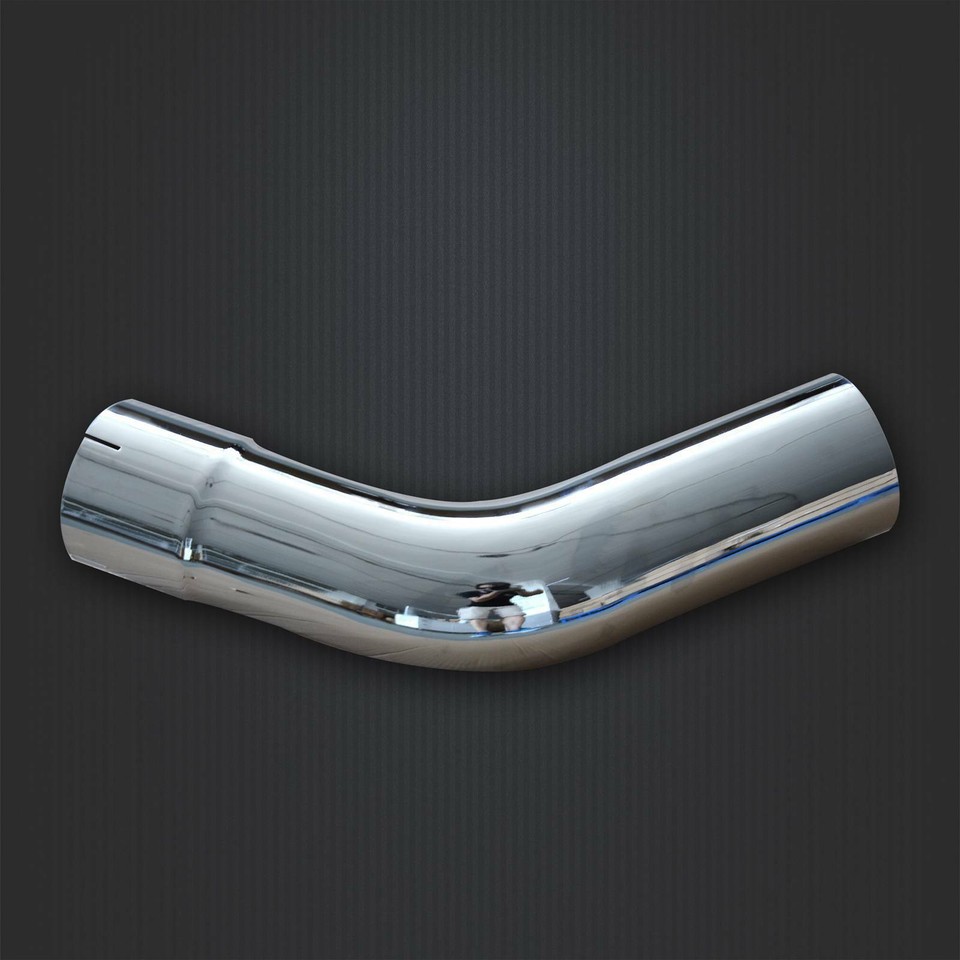 Chrome 5" inch ID/OD 45 Degree Exhaust Elbow Pipe - 12" inch Arms Tube ...
