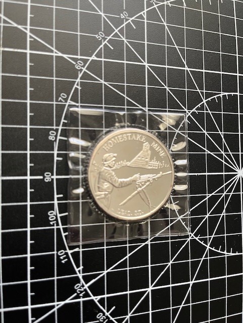 Silver Proof Coin 1 oz .999 1876-1994 Homestake Mine Lead South Dakota ...