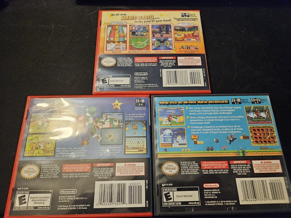Mario Ds Game Lot Mario Party Ds Super Mario 64 Ds New Super Mario Bros ...