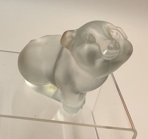 Vintage Fenton Clear Satin Glass Pig Figurine Piggy | eBay