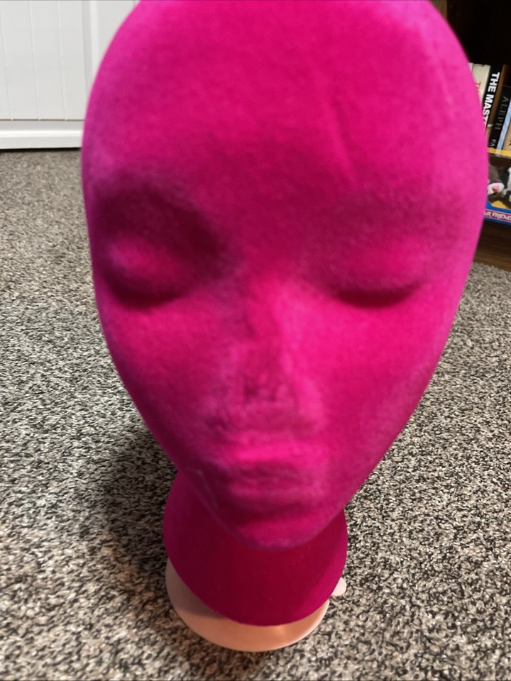 Vintage Retro Mid Century Velvet Felt Flocked Wig Mannequin Head Hot ...
