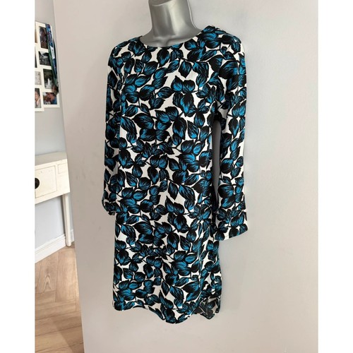 HUSH Atlantic Blue Leaf Vine Print Annabelle Tunic Dress UK size 12 | eBay