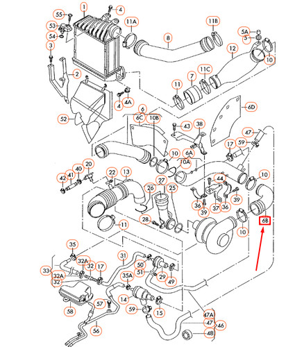 NEW VOLKSWAGEN BEETLE 9C CHARGE AIR COOLER PRESSURE HOSE 06A145832M | eBay