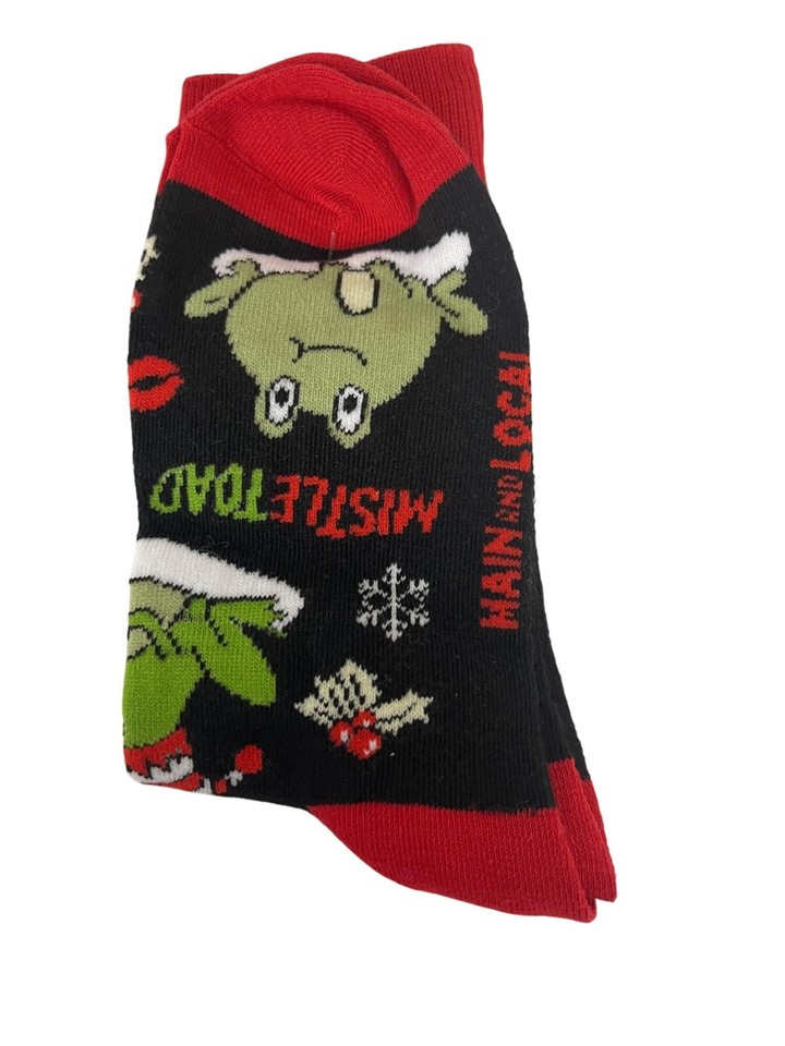 Main And Local Under The Mistletoad Unisex Crew Socks One Size | eBay