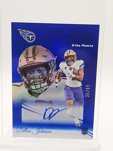 2024 Prestige Dillon Johnson RC Auto #356 BLUE /99 Titans | eBay