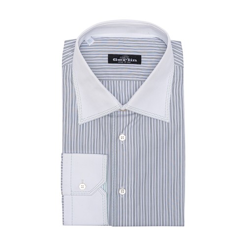 690$ LUXURY GERLIN Shirt White "TRIPLE STITCHED" Cotton 16 - 41 1E ...