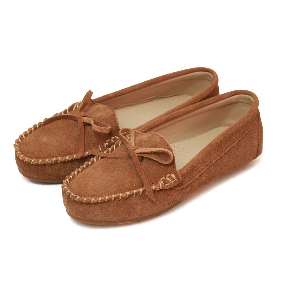 Nordvek Ladies Genuine Suede Moccasin Slip On Loafer Pumps Womens With ...