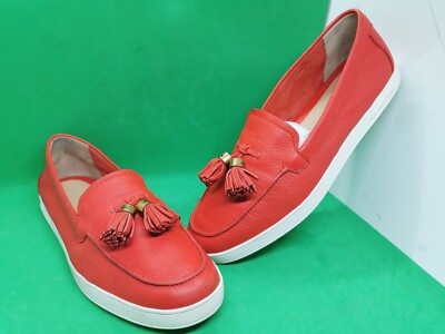 Michael Kors Red Callahan Moc Tassel Loafer Leather Women's Size 9/40 ...