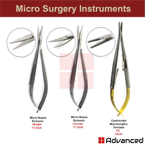Micro Surgery Noyes Scissors Spring Needle Holder Ophthalmic Suturing ...
