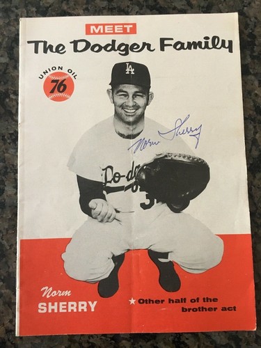 Vintage 1960's Meet The Dodger Family SIGNED NORM SHERRY BOOKLET | eBay