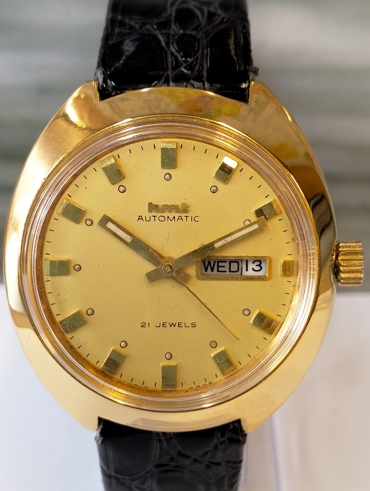 ORIGINAL HMT 21 JEWELS AUTOMATIC GOLD DIAL 650196 IND… - Gem