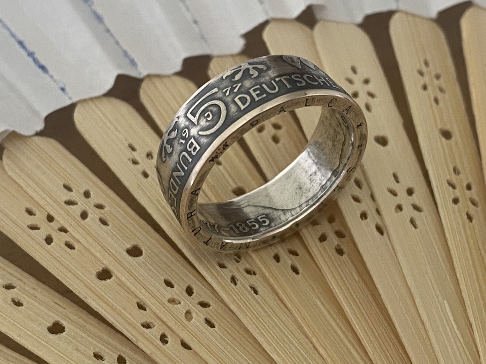 German Coin Ring - Silver Germany 5 Mark 1979 - Deutschland - Deutsche ...