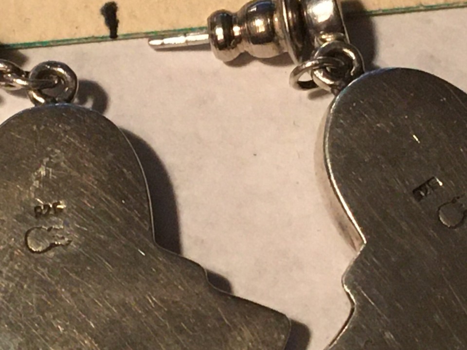 Vintage Sterling Silver Abalone Shell Shield Earrings Set .925 Pierced ...