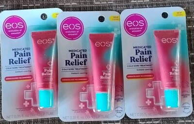 3 Pack Sweet Mint EOS MEDICATED ANALGESIC LIP OINTMENT Cold Sore ...