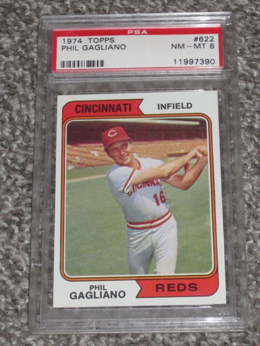 1974 Topps Baseball #622 Phil Gagliano Cincinnati Reds PSA 8 NM-MT NQ ...
