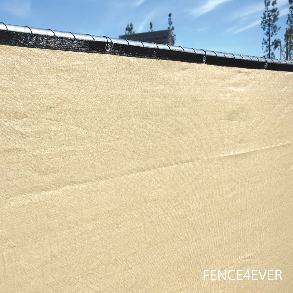 Tan Beige 4' 5' 6' 8' tall Fence Windscreen Privacy Screen Shade Cover ...