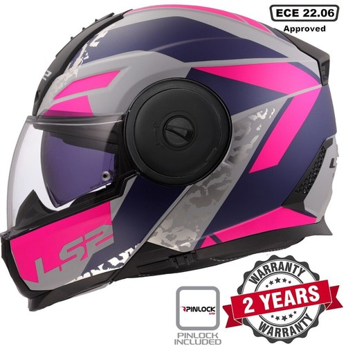 LS2 FF902 SCOPE II DUAL VISOR FLIP UP MOTORCYCLE HELMET OXYD GREY BLUE ...