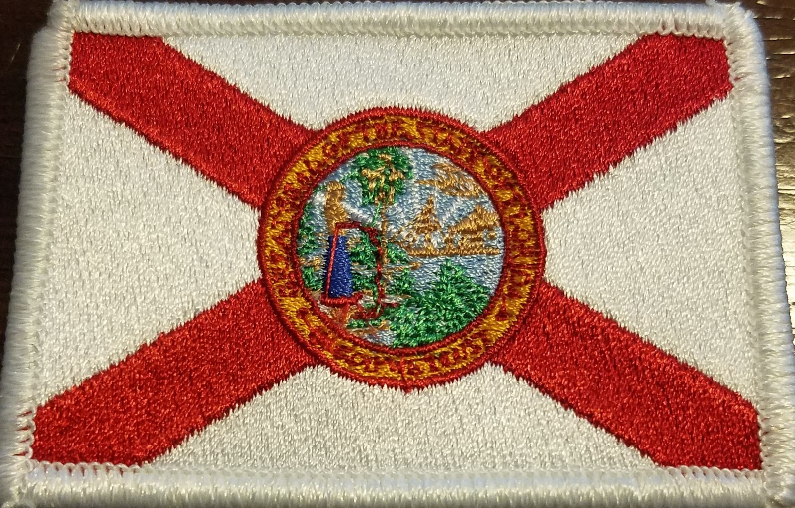Florida State Flag Iron-On Patch Morale Tactical Travel Emblem White ...