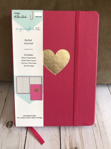 Pink With Gold Foil Heart Bullet Journal New Agenda 52 Grid Lines Back To School EBay