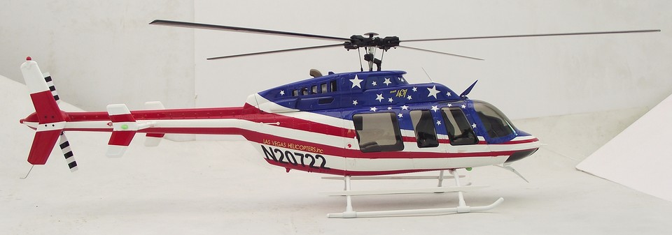 470 Stars&Stripes B 407 ARF RC Helicopter Pre-Painted Fuselage 470 Size ...