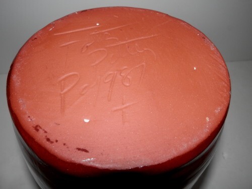 FOLTZ REDWARE POTTERY SLIP DECORATED "NANTUCKET" PITCHER 9" DATED 1987 ...