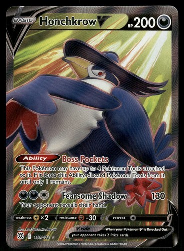 Honchkrow V (Full Art) NM 161/172 SWSH09: Brilliant Stars Pokemon Card ...