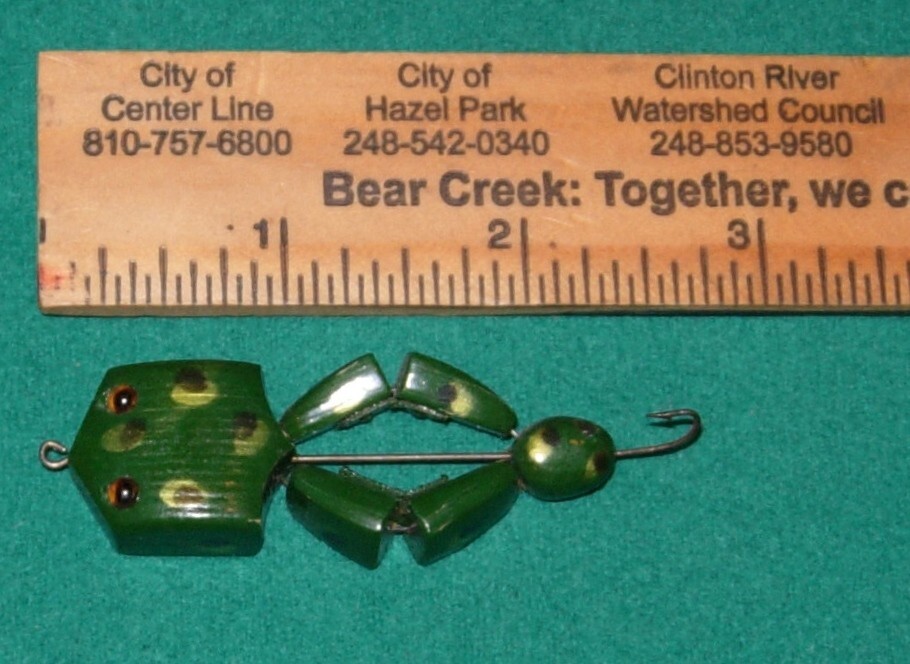 WOOD REPRODUCTION HANDMADE MINIATURE HOSMER FROG FISHING LURE | eBay