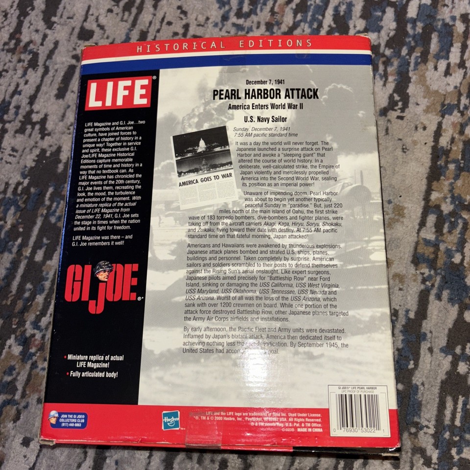 GI JOE U.S Navy Sailor LIFE Historical Editions Pearl Harbor Attack | eBay