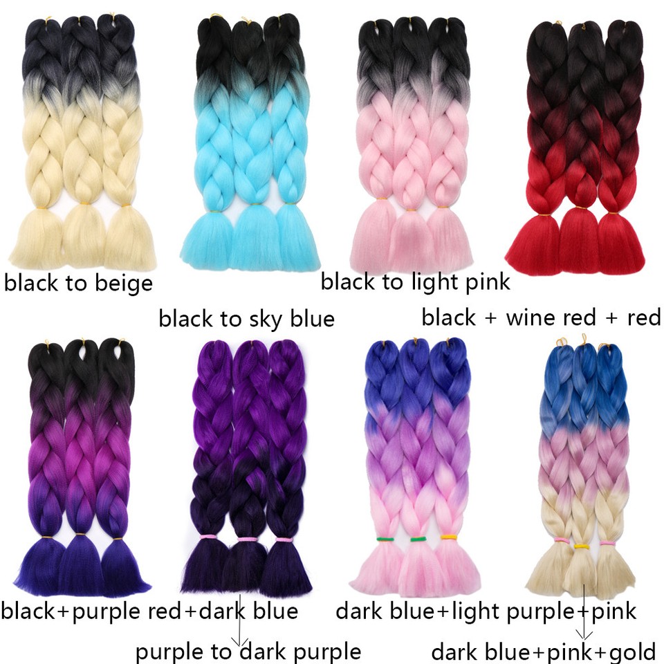Real Jumbo Braiding Hair Extension Ombre Crochet Twist Braids Any ...