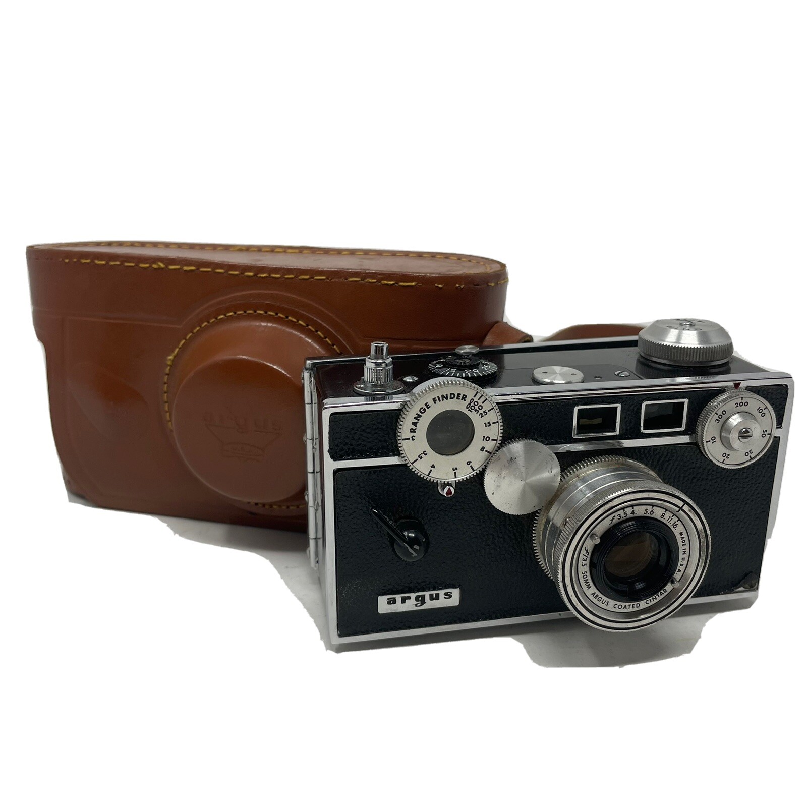 Argus 50mm Coated Cintar Film Camera with Case Vintage FOR PARTS ...