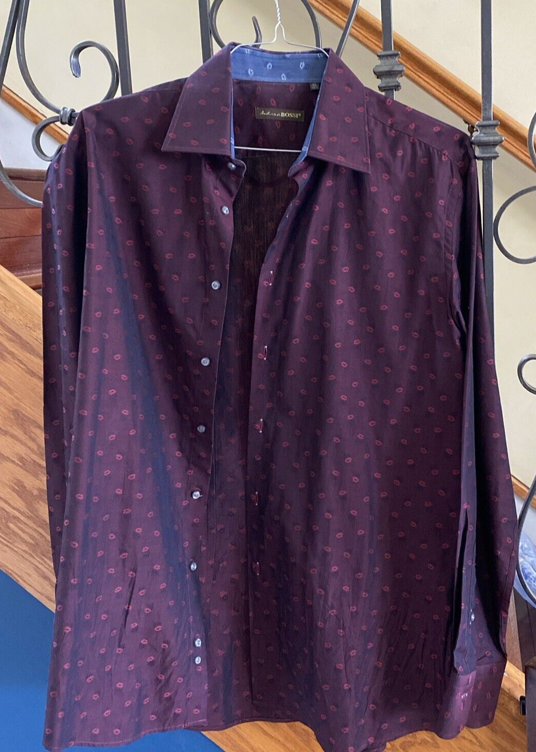 Andrea Bossi Made In Italy Mens dress Shirt 16.5. 42 - Gem