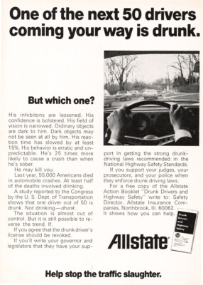 1969 Allstate Insurance: One of the Next 50 Drivers Vintage Print Ad | eBay