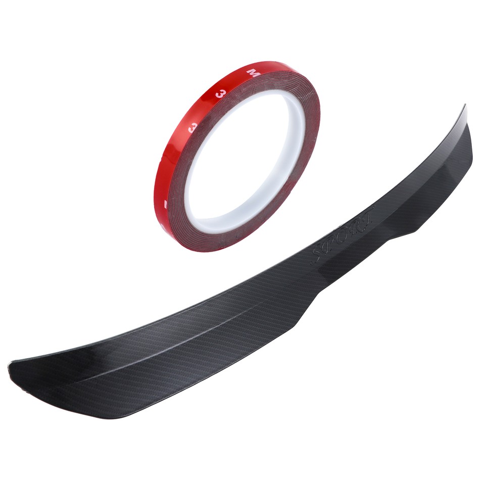 Car Rear Roof Lip Spoiler Wing Carbon Fiber Tail Trunk Kit ABS Strips ...