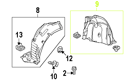 Mercedes Benz E Class OEM Fender Liner Splash Guard 2126906930 Rear ...