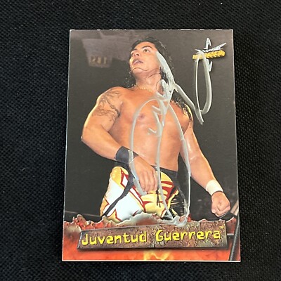 JUVENTUD GUERRERA 1999 TOPPS WCW EMBOSSED WRESTLING SIGNED AUTOGRAPHED ...
