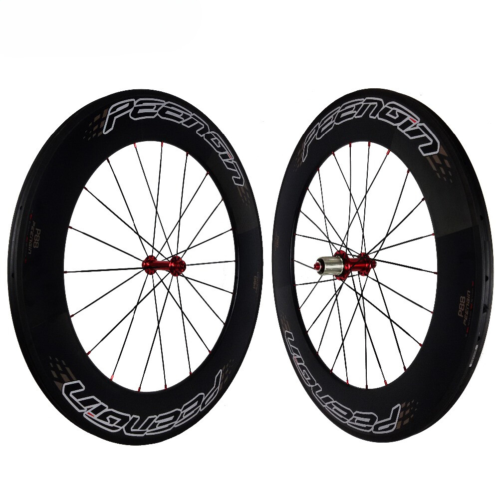 Road Bicycle Wheels Clincher Carbon Wheelset 700C 23*88mm Tubular Rim ...