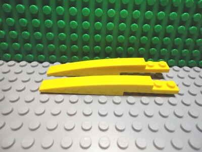 Lego 2 Yellow 10x1 curved smooth slopes brick block NEW | eBay