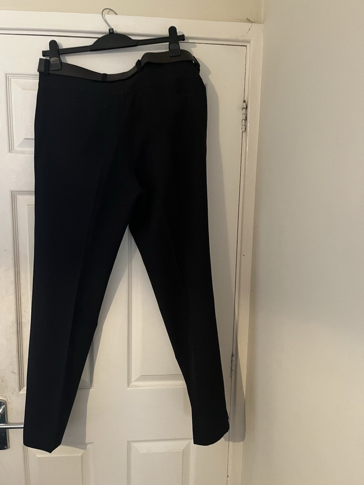 Matalan Men’s Black Formal Trousers with Belt. 32 Inch Waist and 31 ...