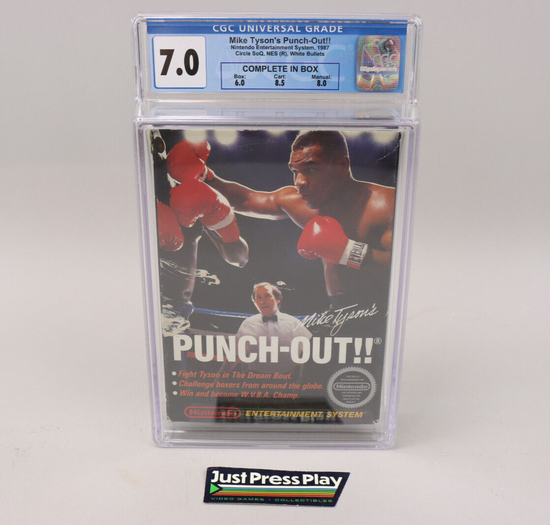 Mike Tyson's Punch-Out NES CIB 1987 1st Print White Bullets CGC Graded ...