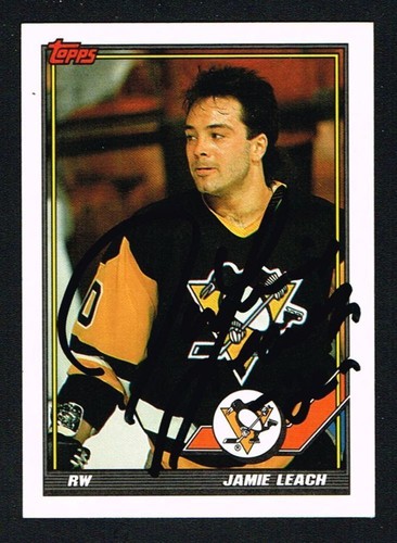 Jamie Leach #492 signed autograph auto 1991-92 Topps Hockey Trading ...