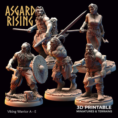 Viking Warriors Hand Weapon Miniatures, Tabletop Games RPGs Wargaming ...