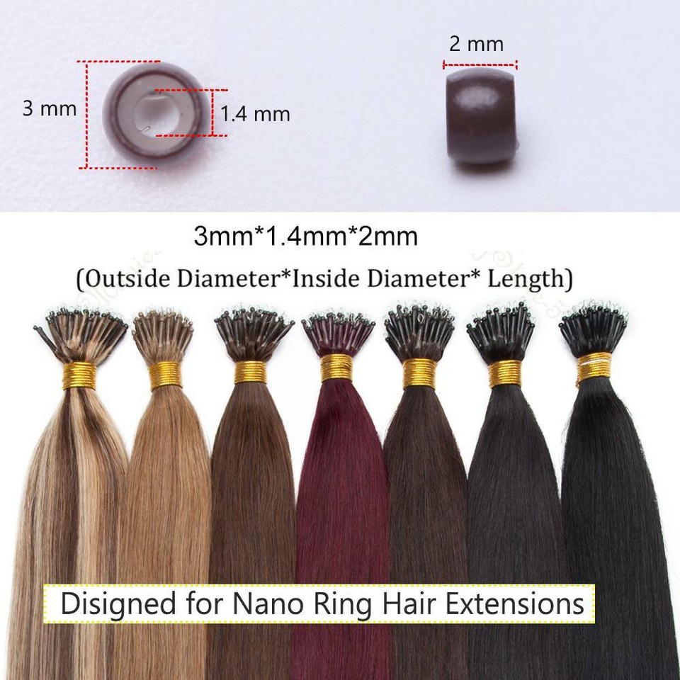 Invisible 200-1000PCS Loop Silicone Line Nano Rings/Beads FOR Hair ...